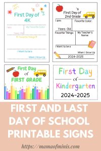 4 Cute and Free First Day of School Sign Printables