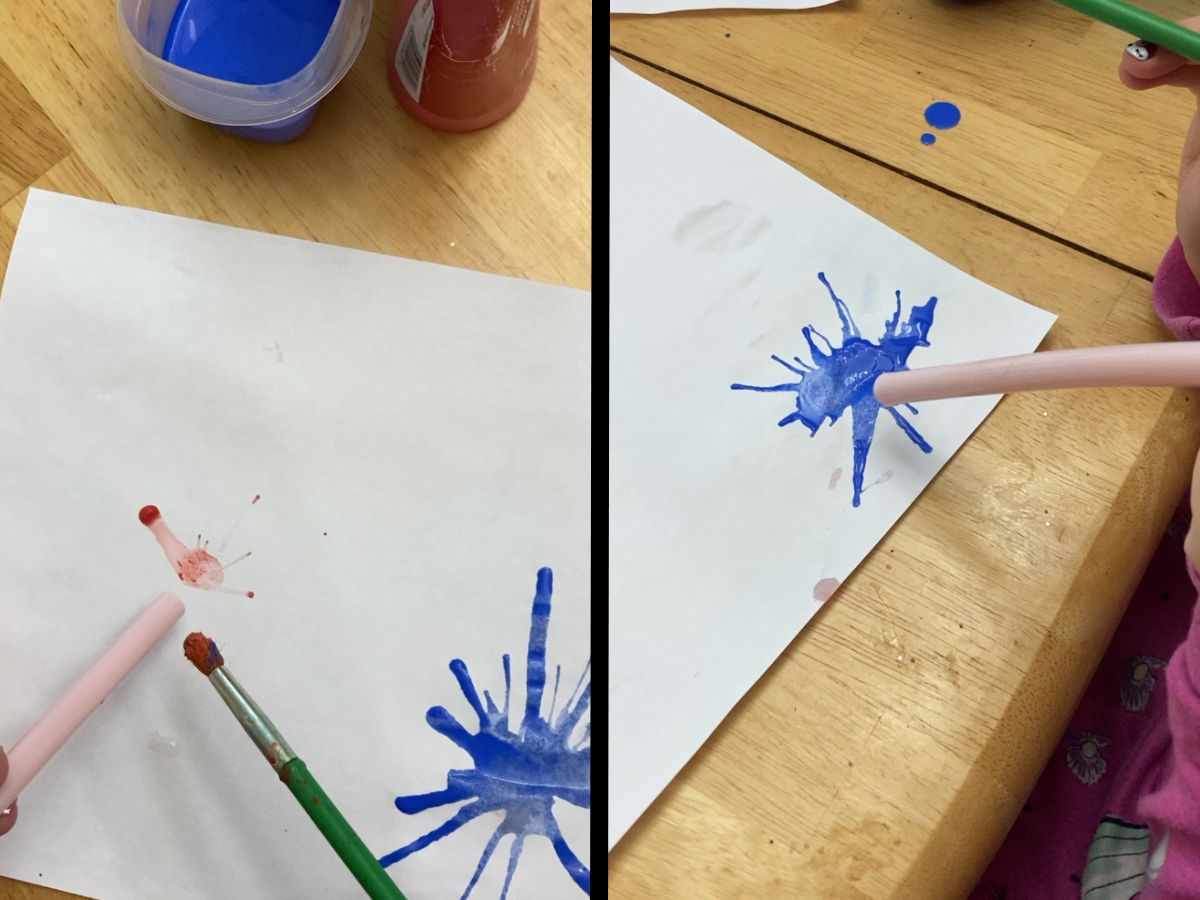 Festive 4th of July Straw Blowing Fireworks Craft