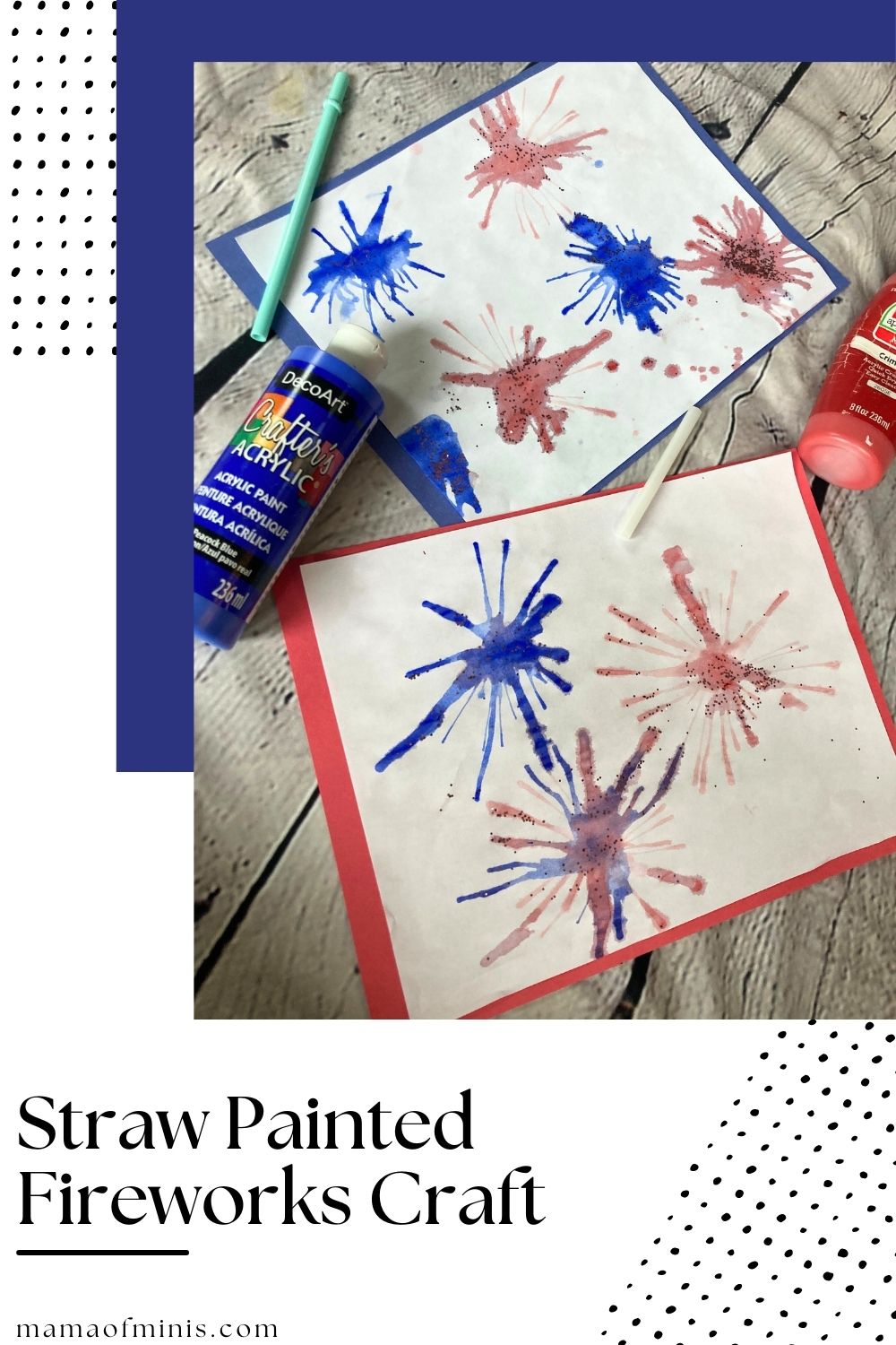 Festive 4th of July Straw Blowing Fireworks Craft