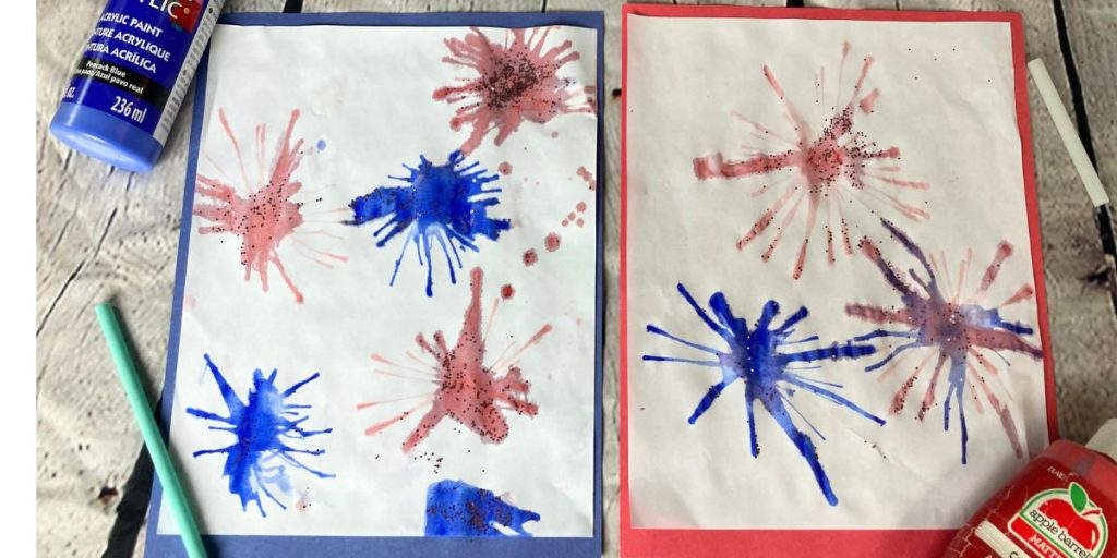 Festive 4th of July Straw Blowing Fireworks Craft