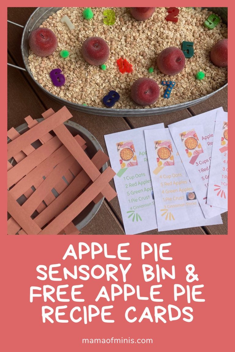 Apple Pie Sensory Bin and Free Sensory Play Printable