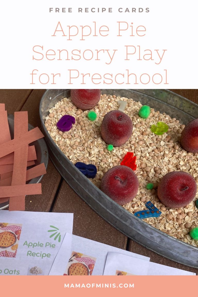 Apple Pie Sensory Bin and Free Sensory Play Printable