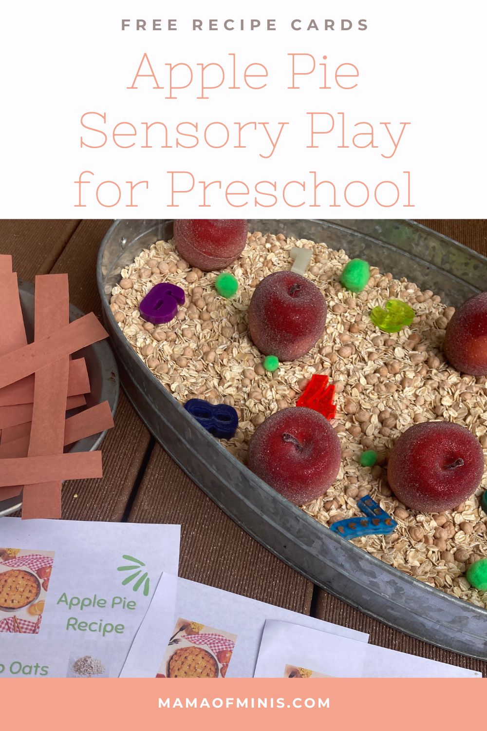 Apple Pie Sensory Bin and Free Sensory Play Printable