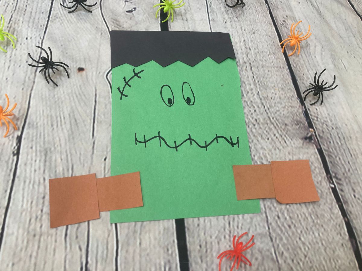 Cute Construction Paper Frankenstein Craft for Kids