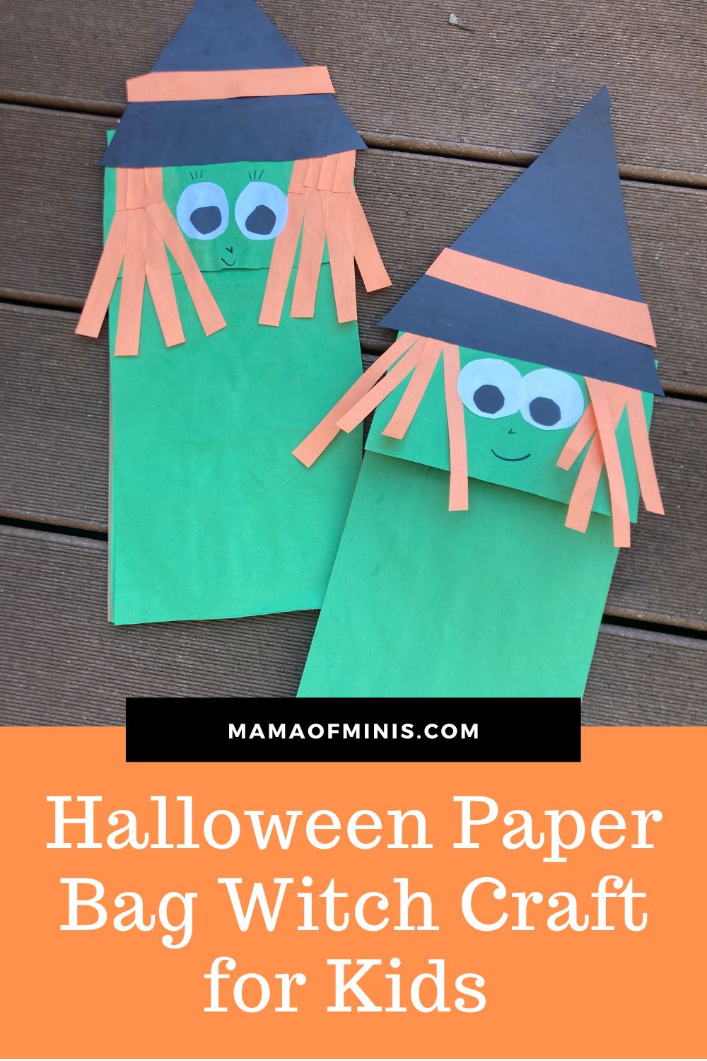 Cute Paper Bag Halloween Witch Craft for Kids