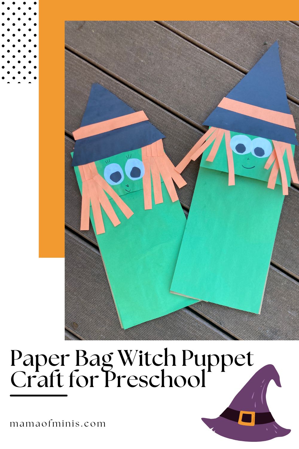 Cute Paper Bag Halloween Witch Craft for Kids