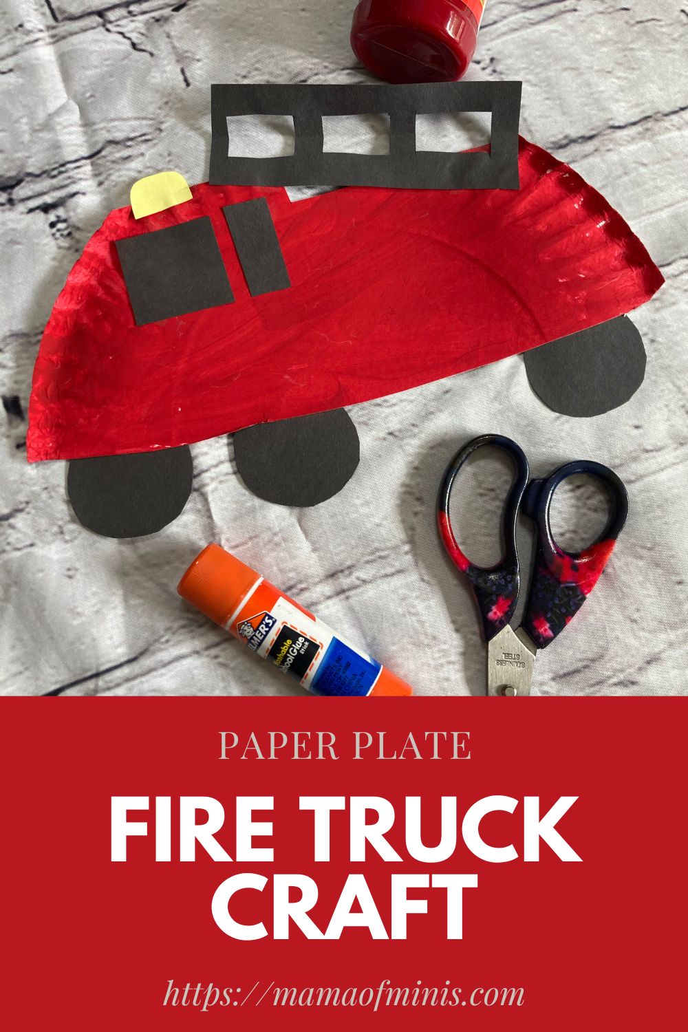 Paper Plate Fire Truck Craft for Preschool and Kindergarten
