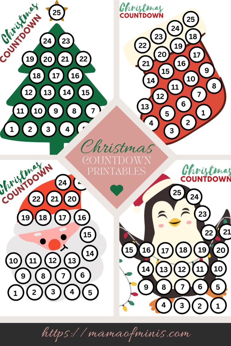 6 Cute and Free Christmas Countdown Printables