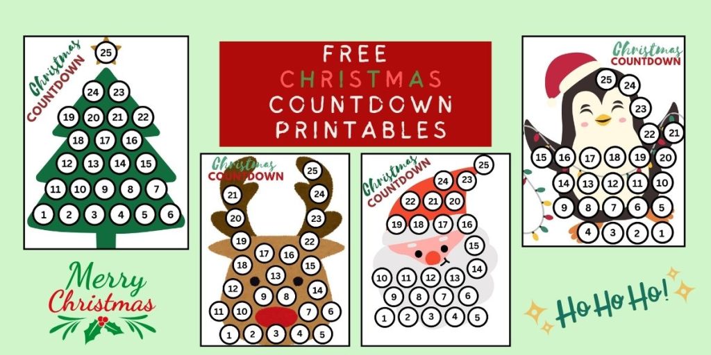 6 Cute and Free Christmas Countdown Printables