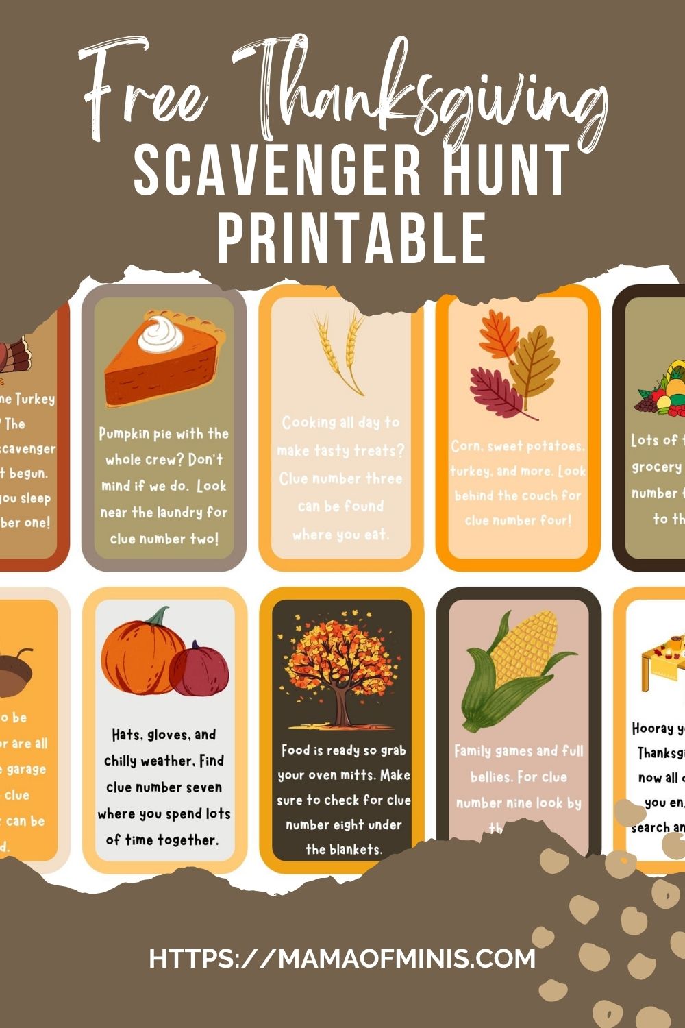 Free Thanksgiving Scavenger Hunt Printable PDF