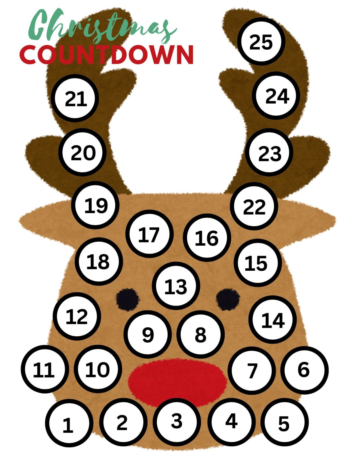 6 Cute and Free Christmas Countdown Printables