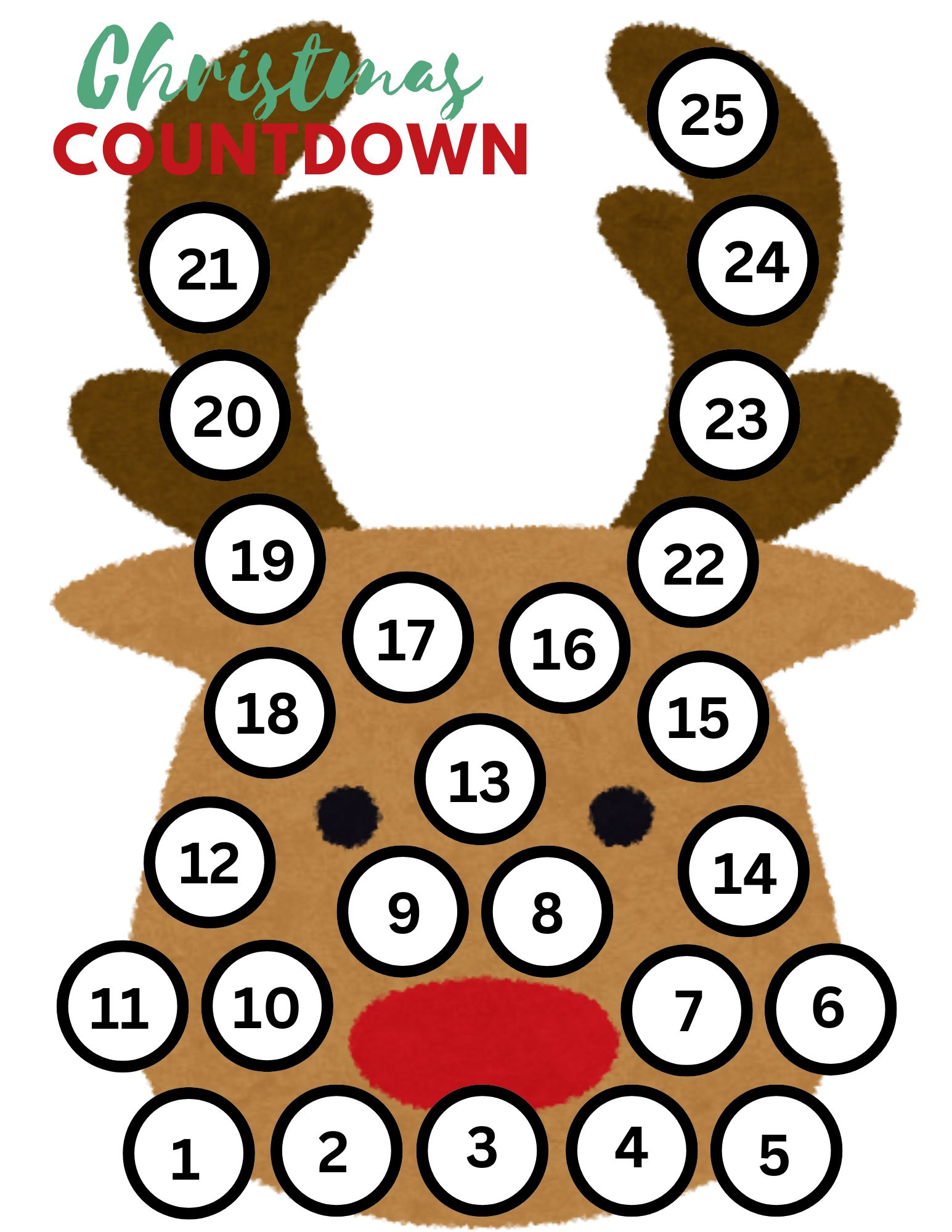 6 Cute and Free Christmas Countdown Printables