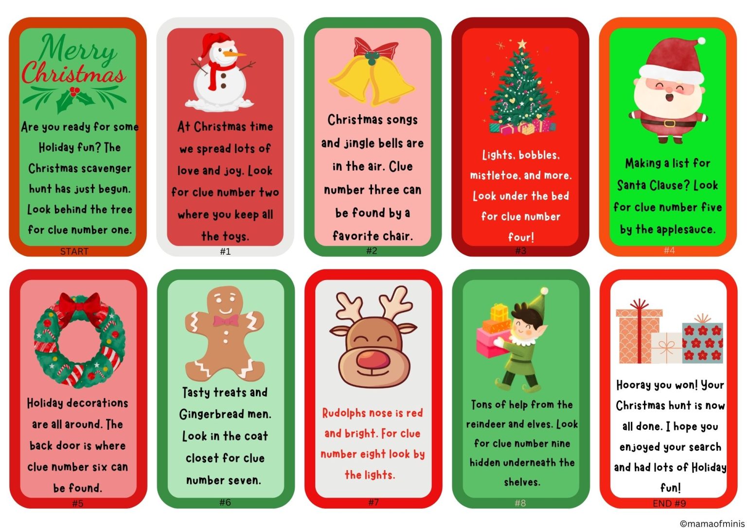 Free Christmas Scavenger Hunt Printable PDF