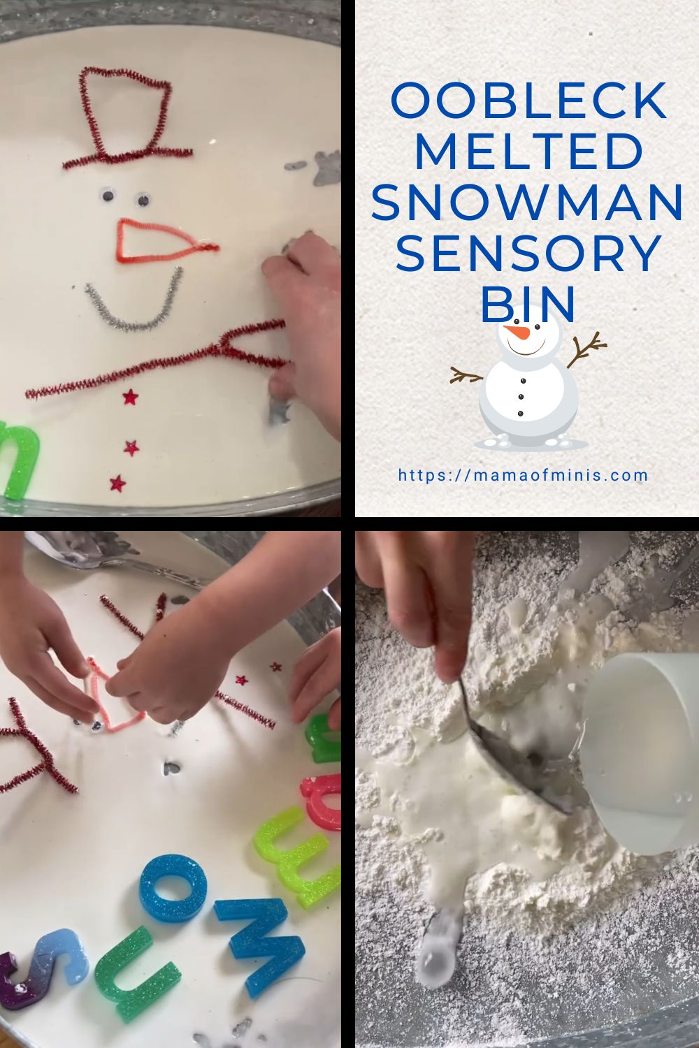Fun and Slimy Melted Snowman Sensory Bin