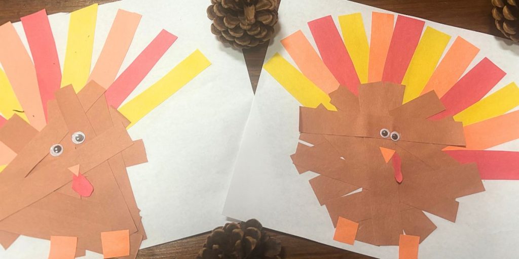 Easy and Cute Thanksgiving Paper Strip Turkey Craft
