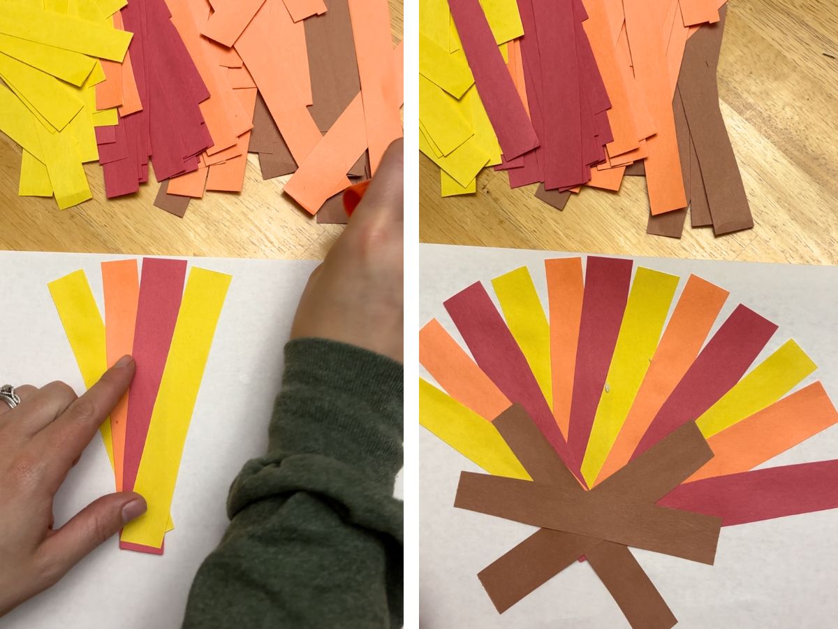 Easy and Cute Thanksgiving Paper Strip Turkey Craft