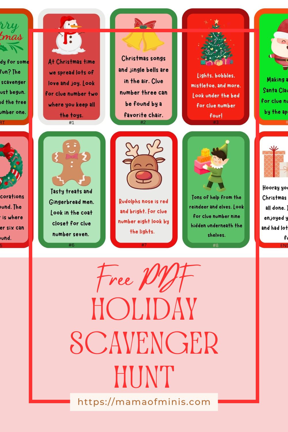 Free Christmas Scavenger Hunt Printable PDF