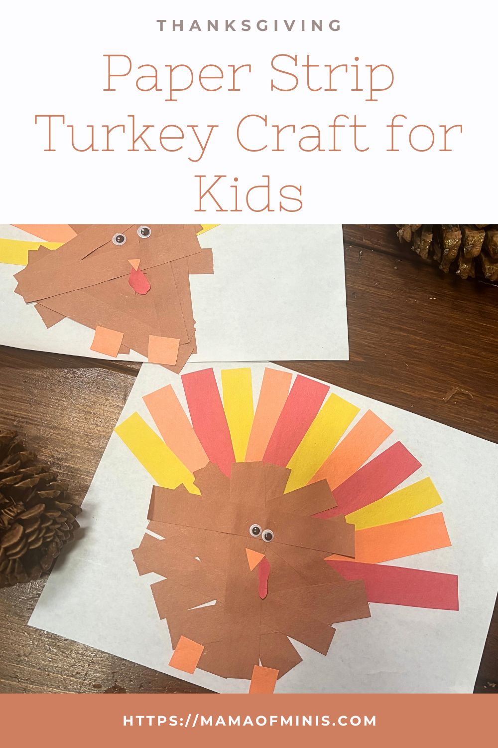 Easy and Cute Thanksgiving Paper Strip Turkey Craft