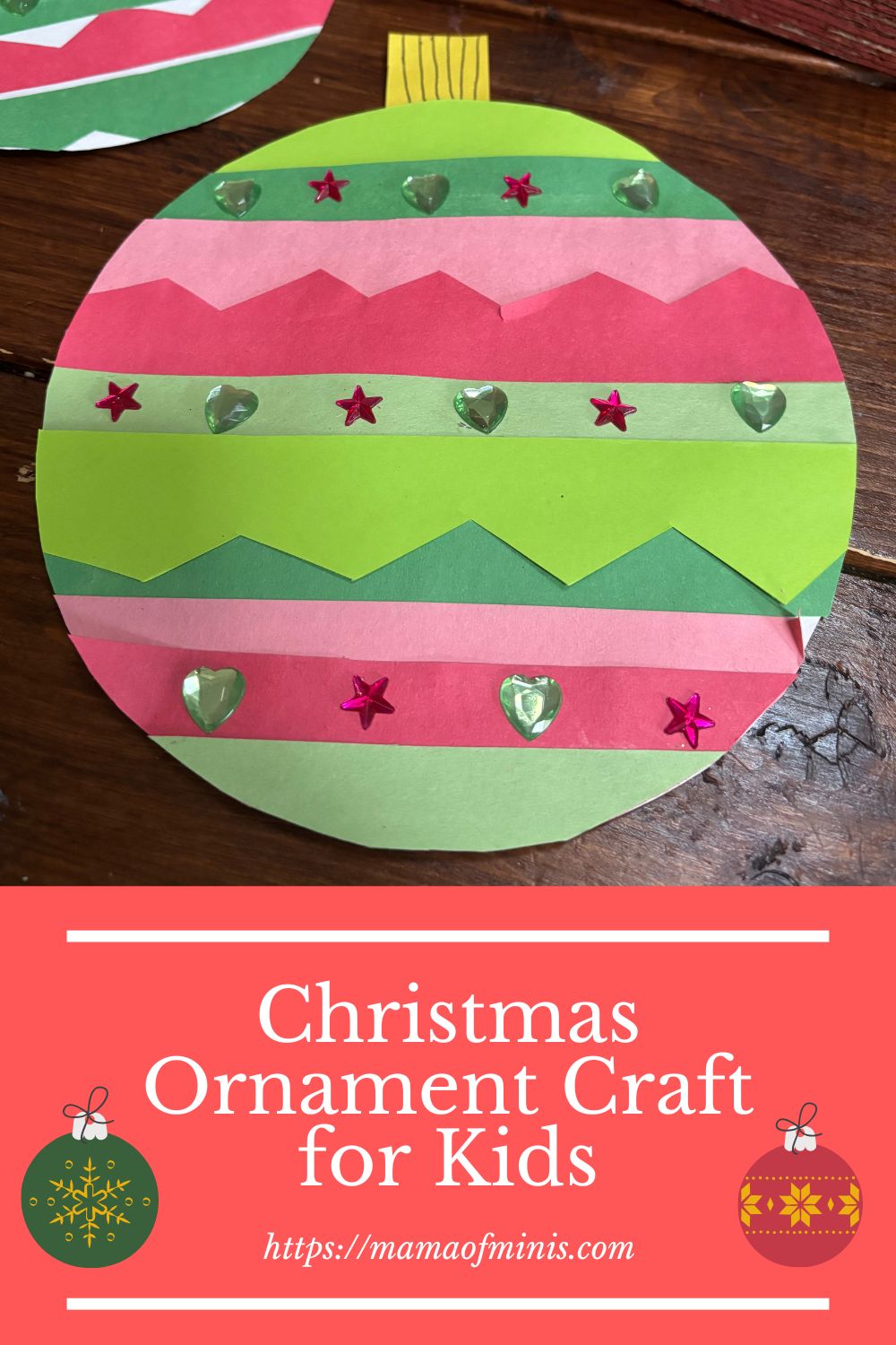 Construction Paper Christmas Ornament Craft for Kids