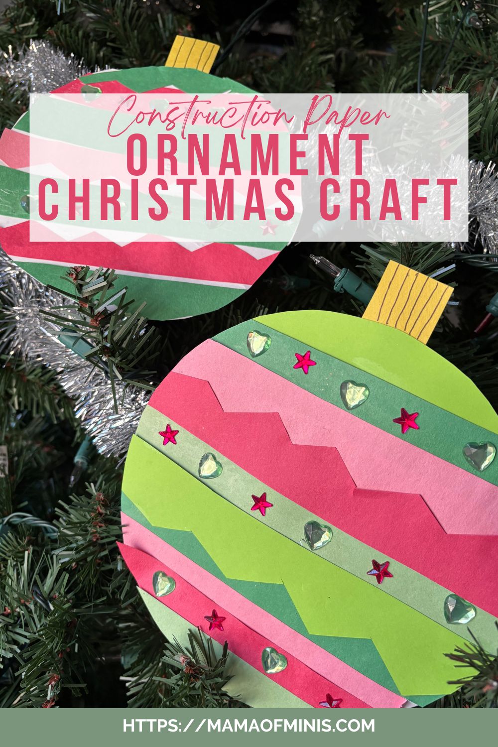 Construction Paper Christmas Ornament Craft for Kids