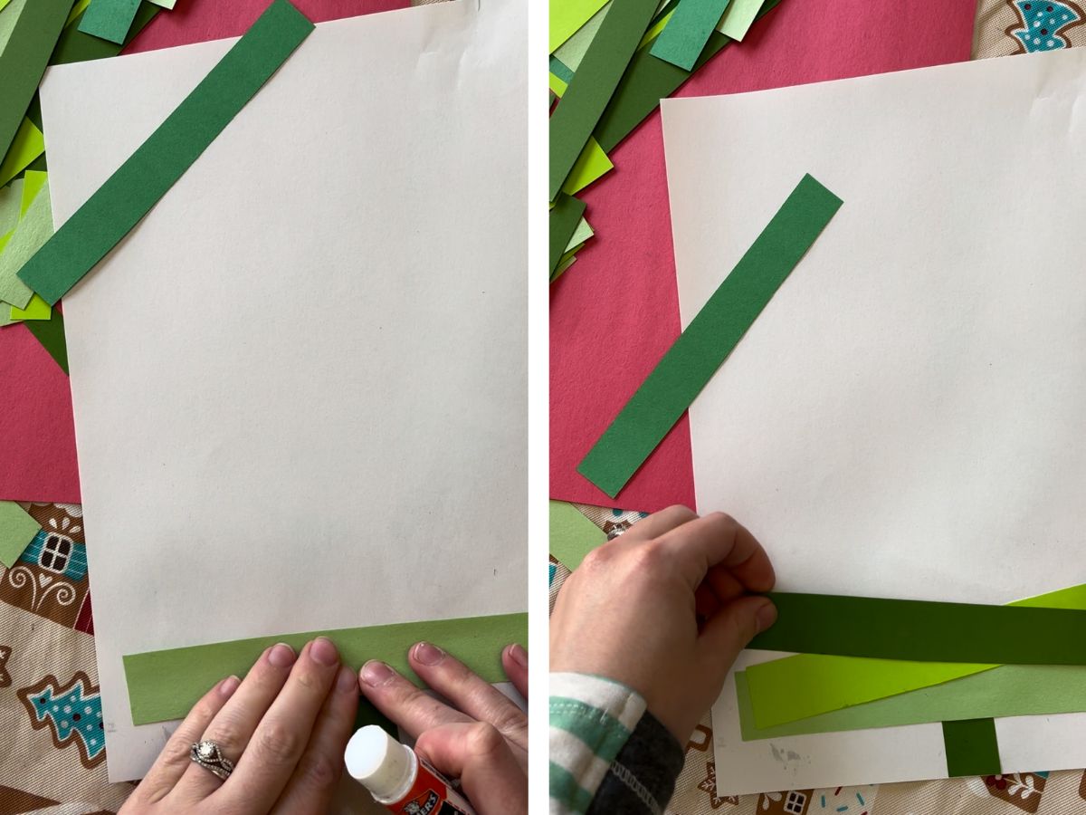 Paper Strip Christmas Tree Craft for Preschool