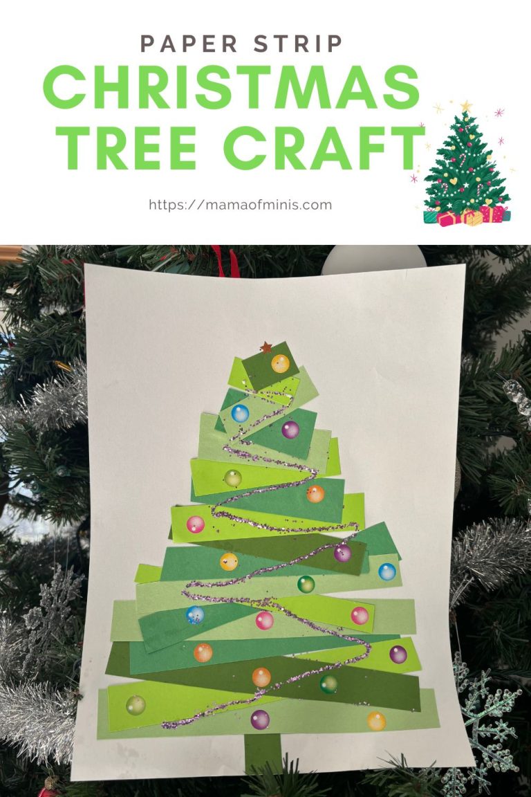 Paper Strip Christmas Tree Craft for Preschool