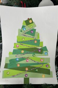 Paper Strip Christmas Tree Craft for Preschool