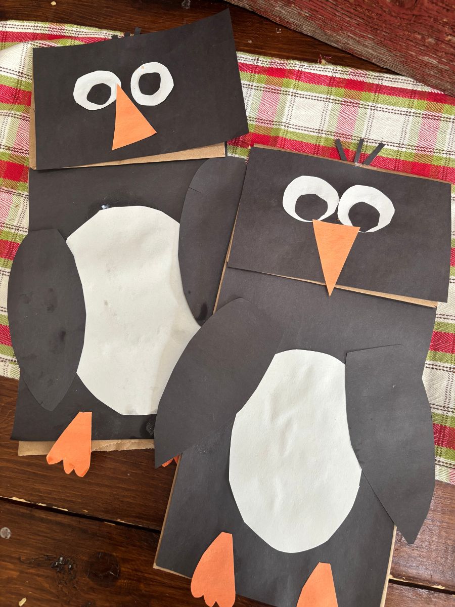 Paper Bag Penguin Puppet Craft for Preschool