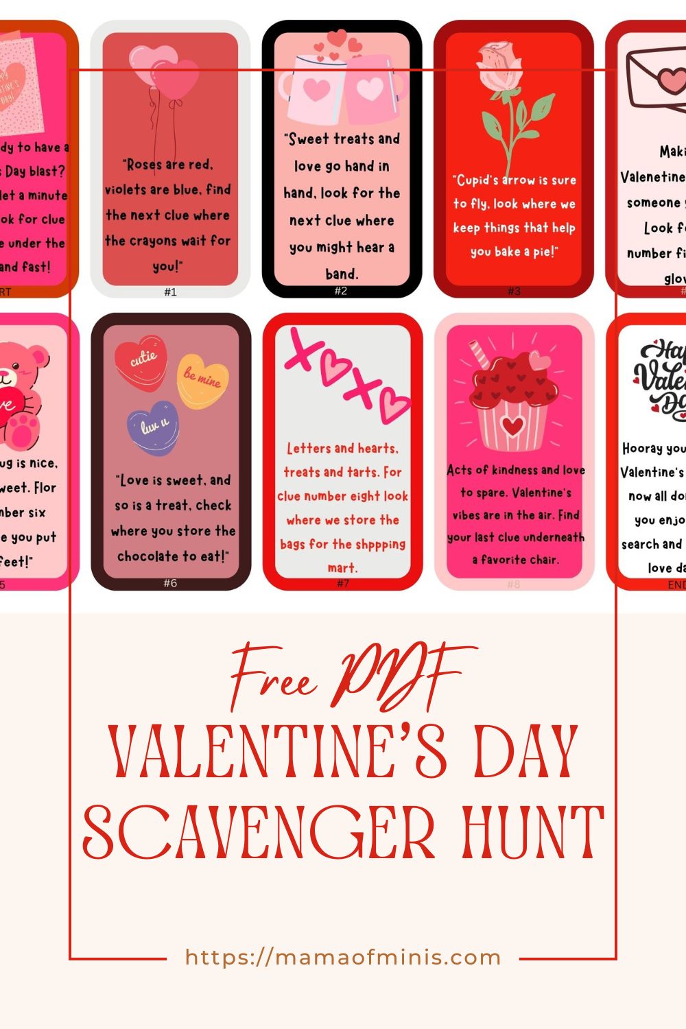 Free Valentines Scavenger Hunt Printable PDF