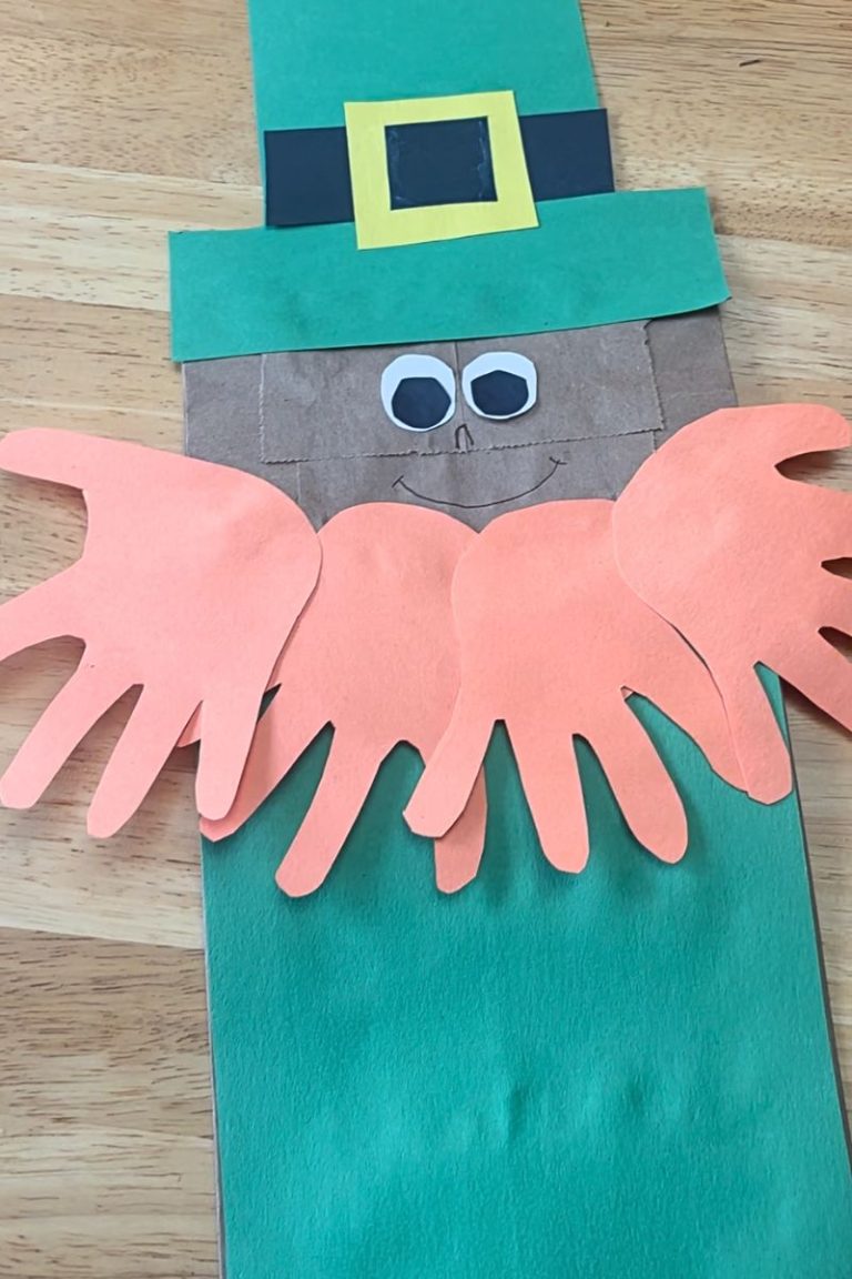 Paper Bag Leprechaun Puppet Craft for Preschool