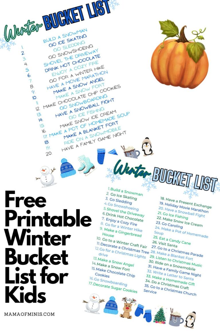 Free Printable Winter Bucket List for Families