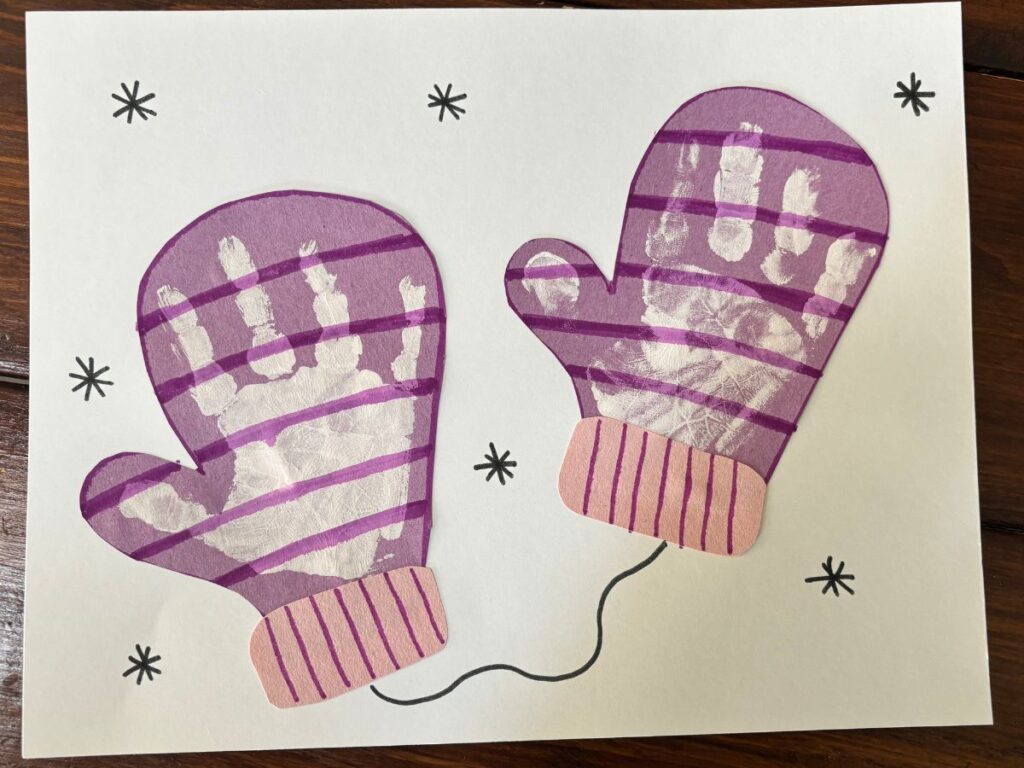 Winter Handprint Mitten Craft for Kids