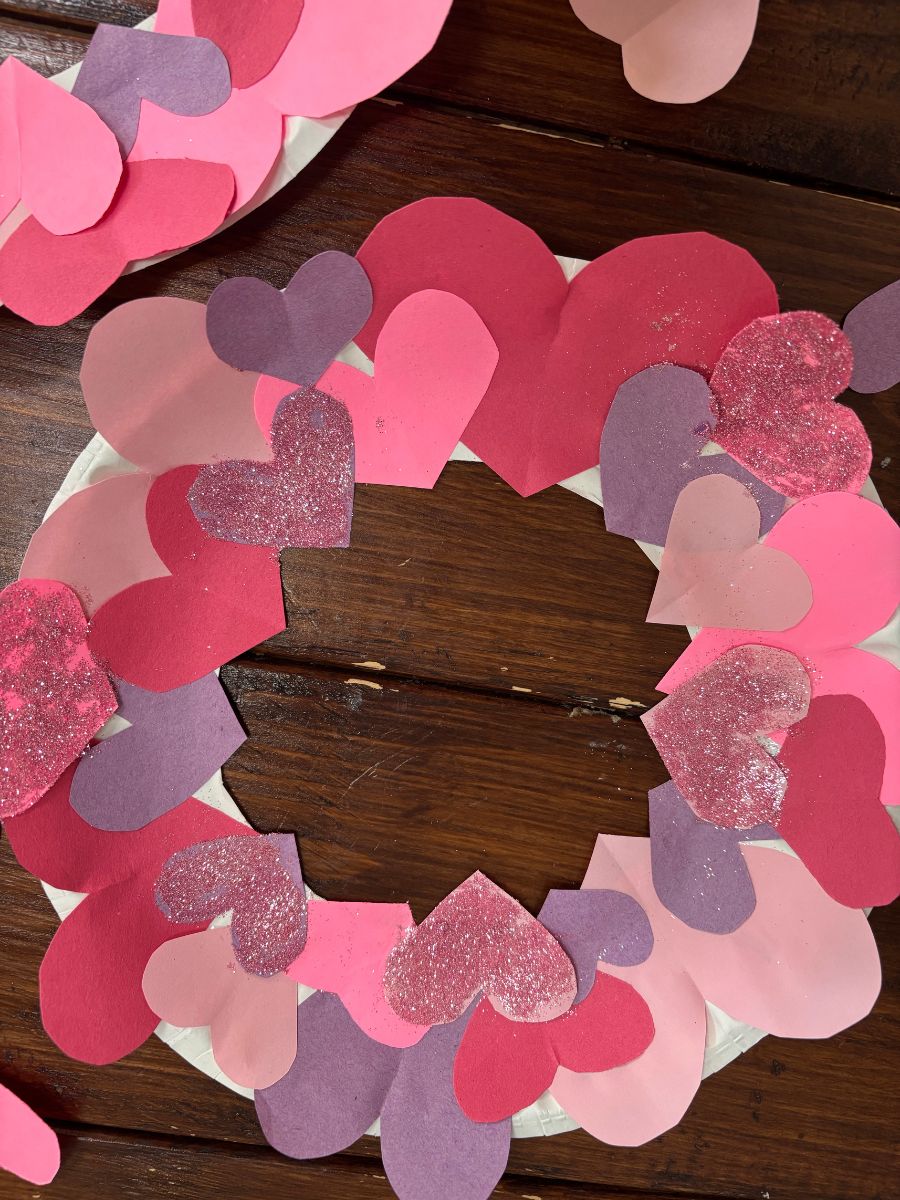Valentine's Day Heart Wreath Craft for Kids