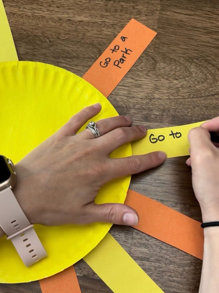 Paper Plate Sunshine Summer Bucket List Craft